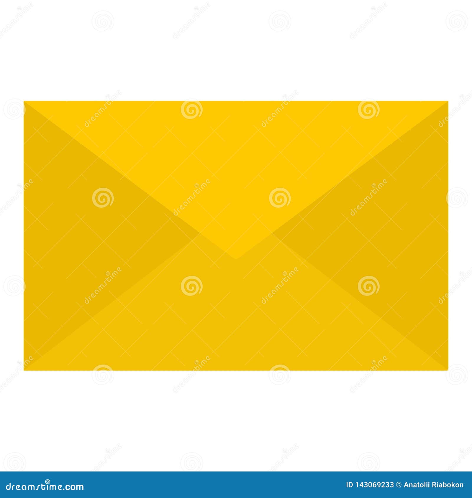 Yellow Mail Letter Icon, Flat Style Stock Vector - Illustration of ...