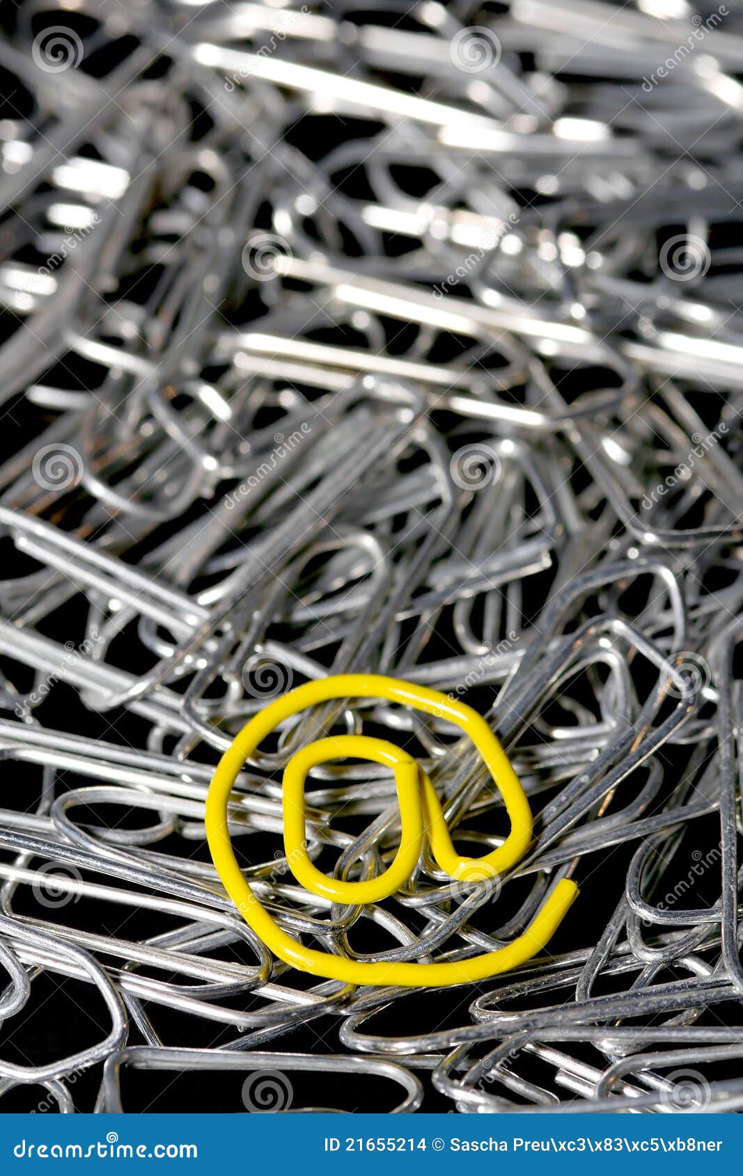 Yellow mail paper clip stock photo. Image of office, supplies - 21655214