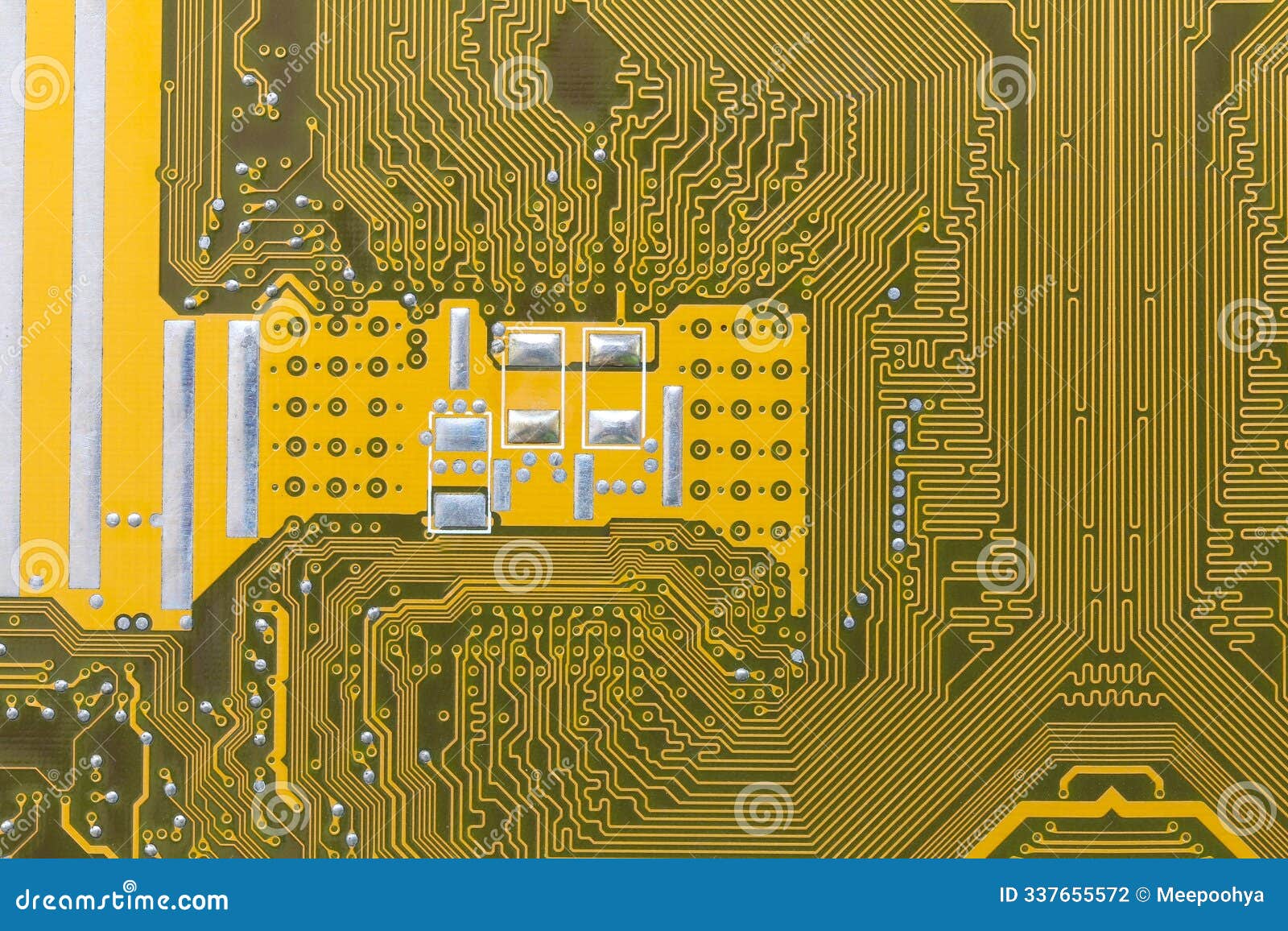 Yellow Mainboard Panel Background Stock Photo - Image of microchip ...