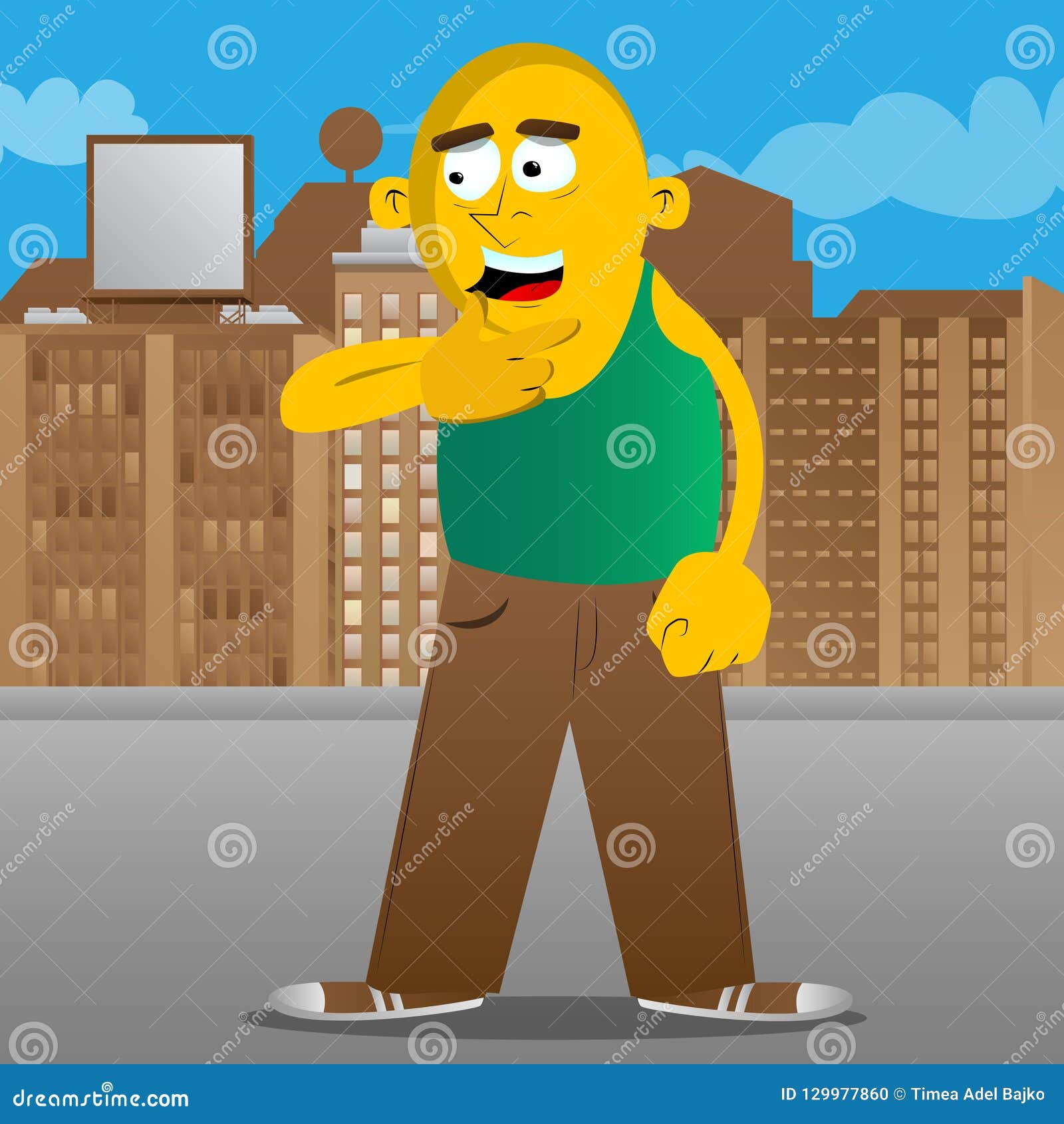 Man Thinking or Pointing To His Left Side. Stock Vector - Illustration ...