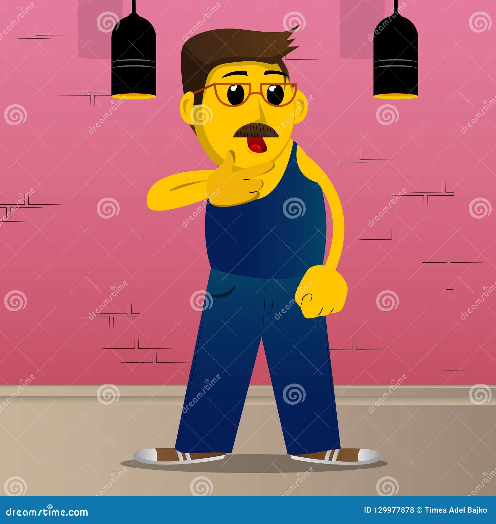 Man Thinking or Pointing To His Left Side. Stock Vector - Illustration ...