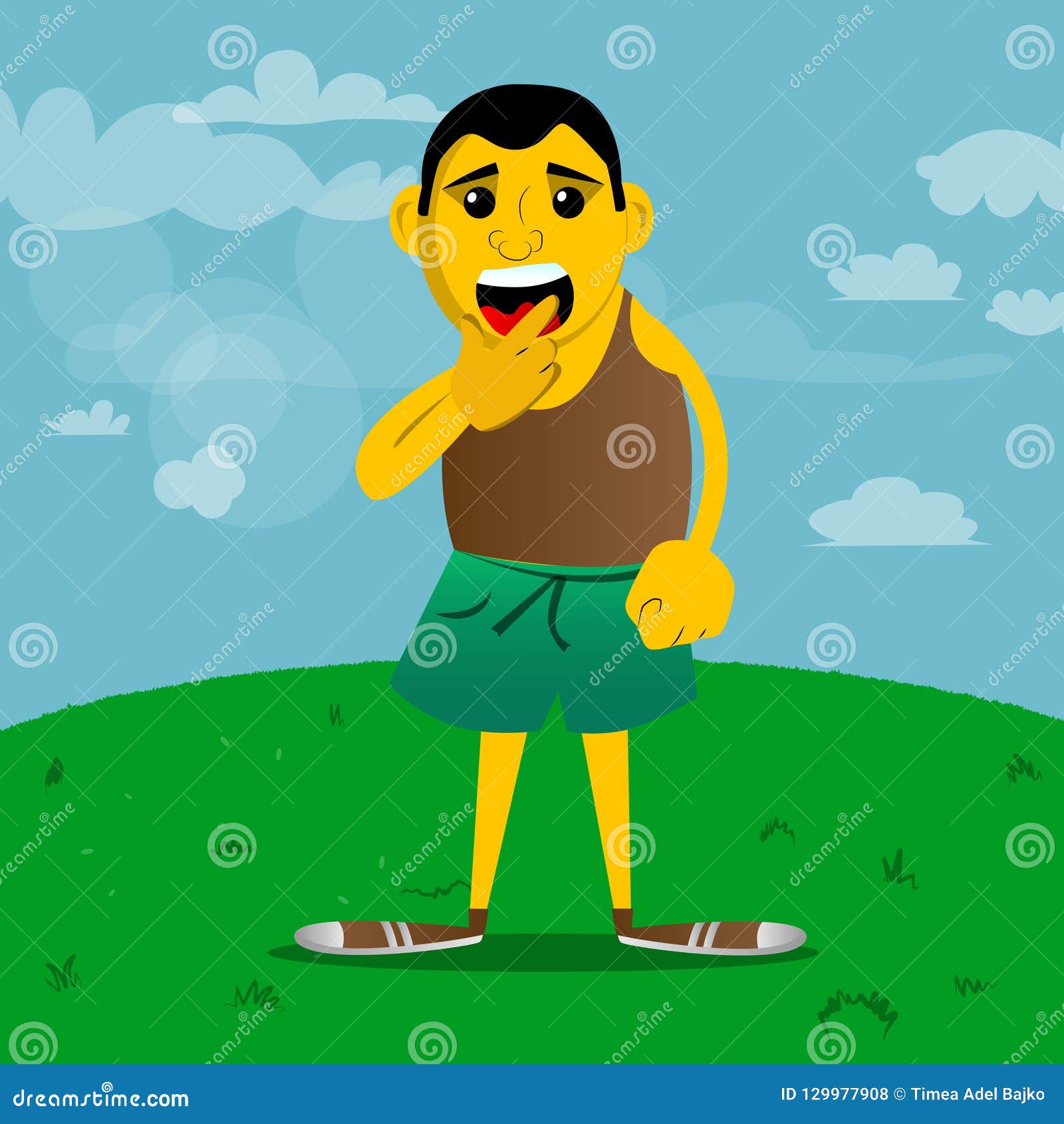 Man Thinking or Pointing To His Left Side. Stock Vector - Illustration ...
