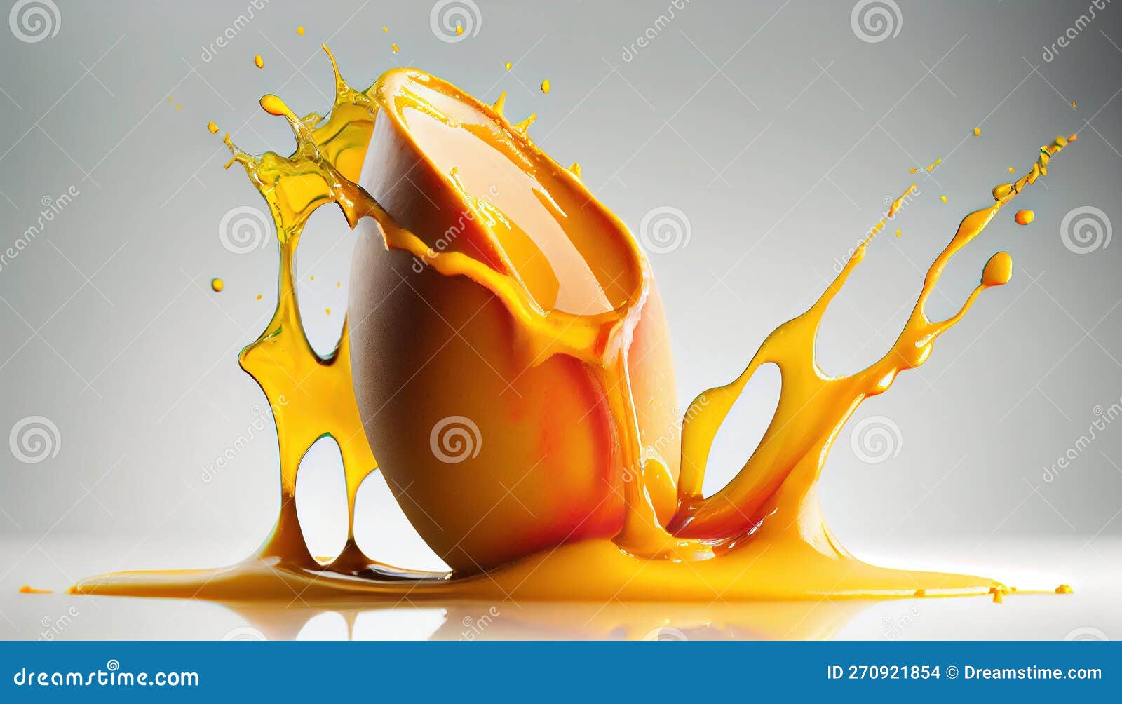 Yellow Mango Dripping in Mango Smoothie on White Background AI ...