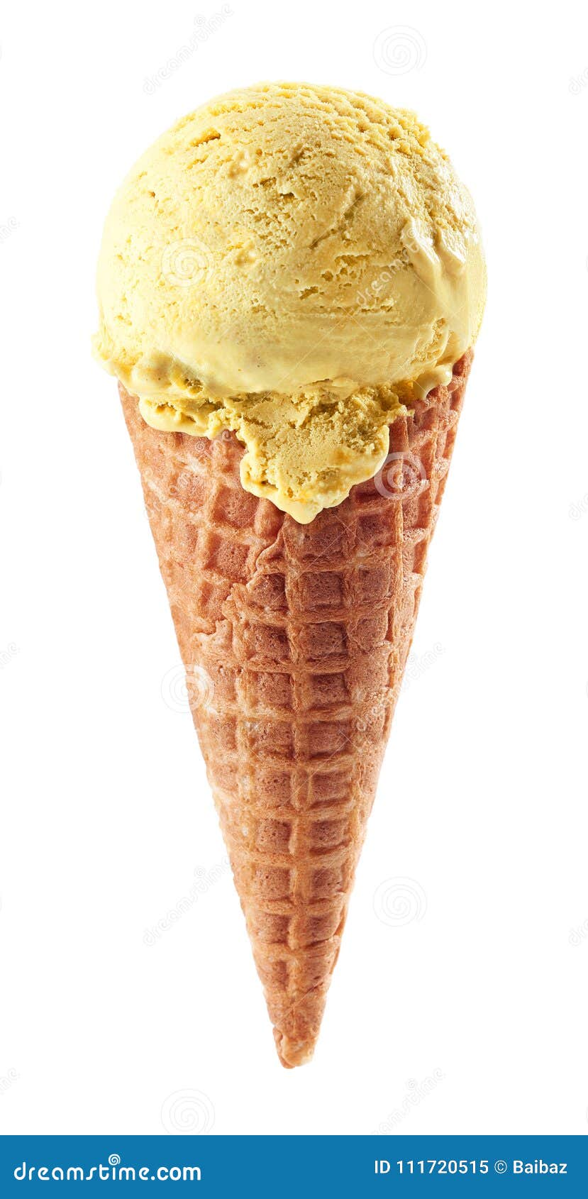 Mango ice cream with cone stock image. Image of wafer - 111720515