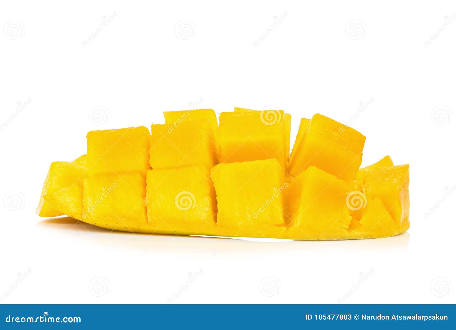 Yellow mango. slice. cube stock image. Image of healthy - 105477803
