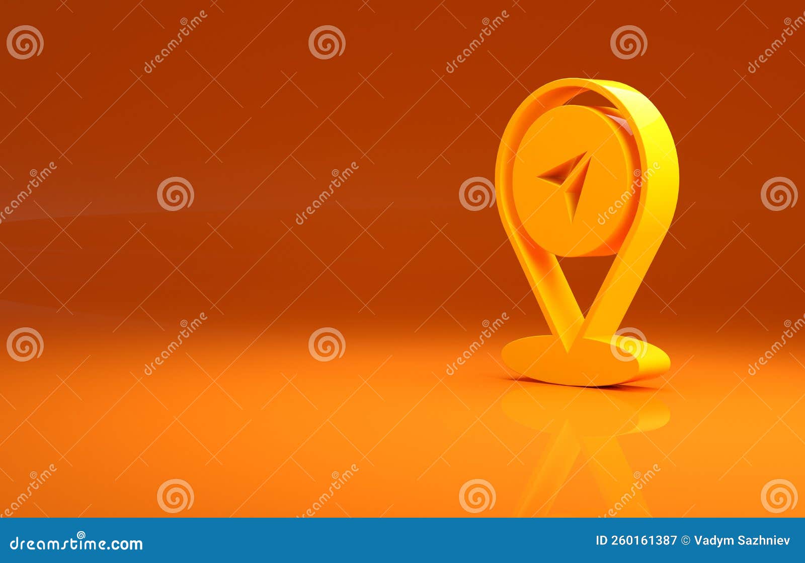 Yellow Map Pin Icon Isolated on Orange Background. Navigation, Pointer ...