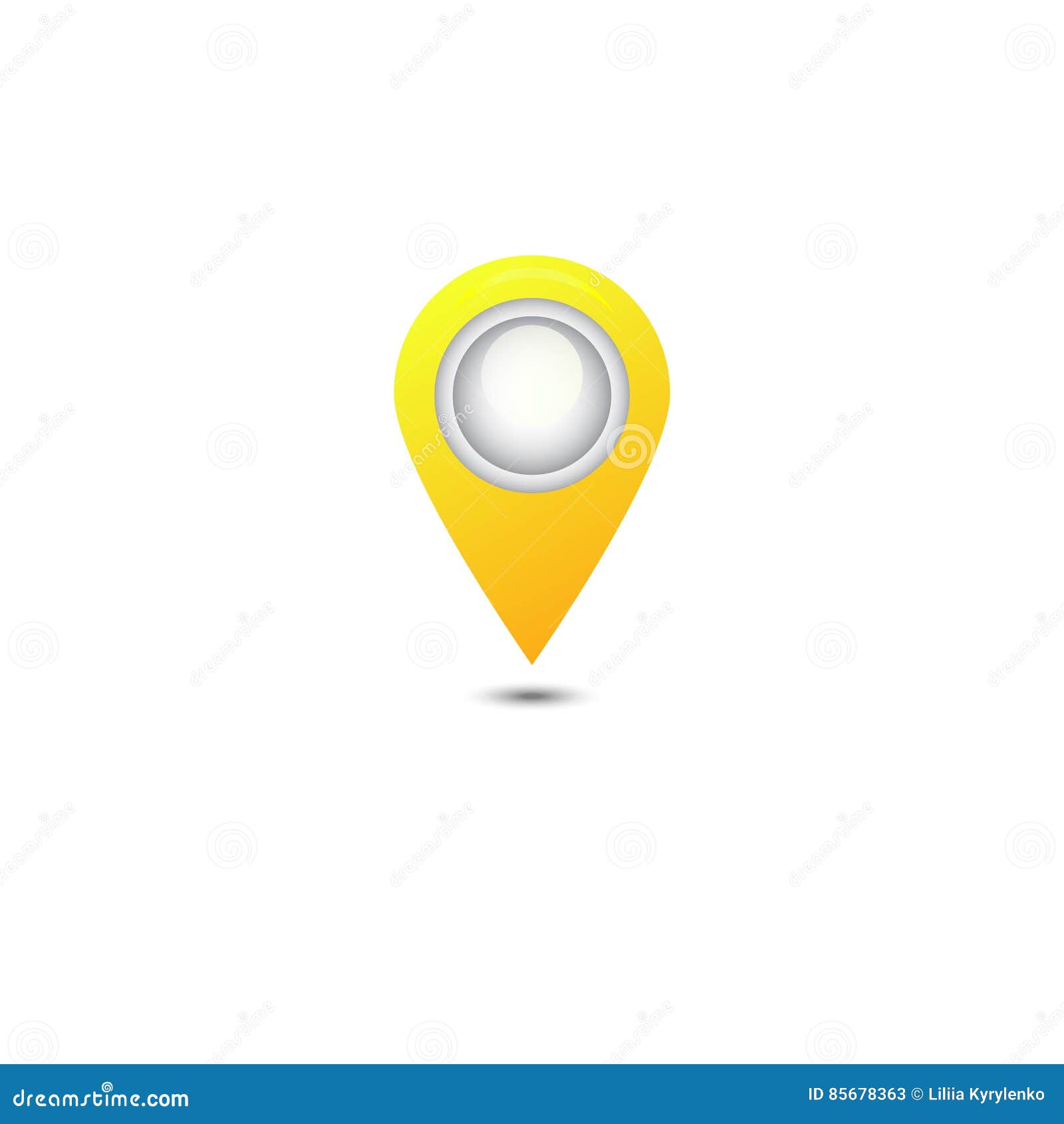 Yellow Map pointer icon. stock vector. Illustration of circle - 85678363