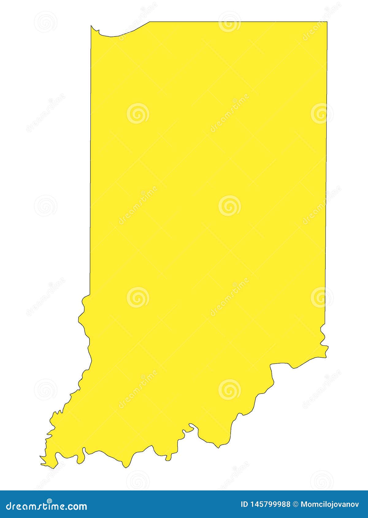 Yellow Map of US State of Indiana Stock Vector - Illustration of ...