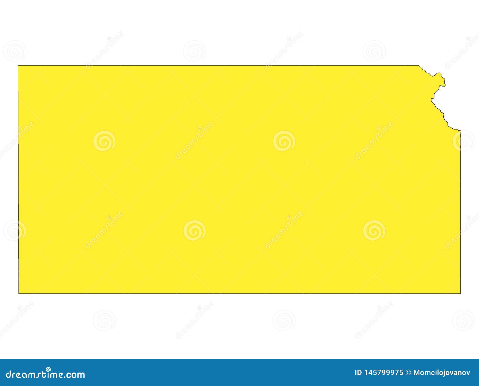 Yellow Map of US State of Kansas Stock Vector - Illustration of jersey ...