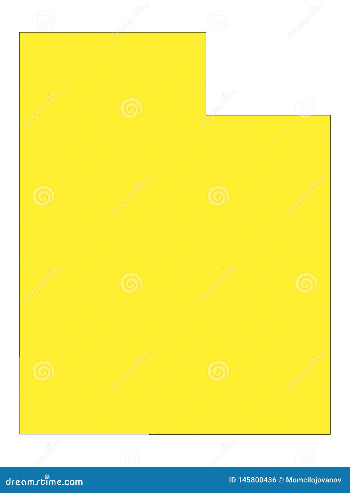 Yellow Map of US State of Utah Stock Vector - Illustration of arizona ...