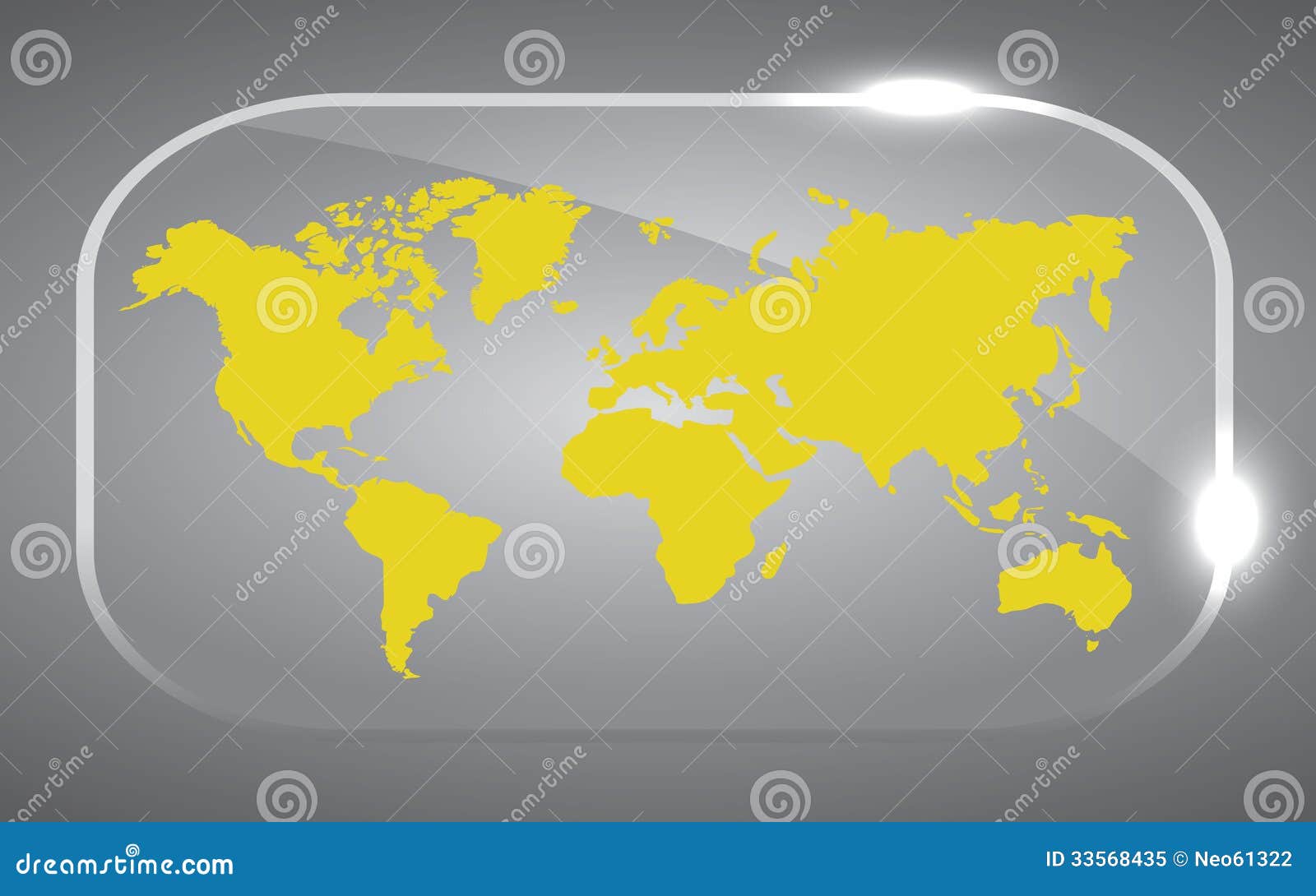 Yellow Map of the world stock vector. Illustration of communication ...