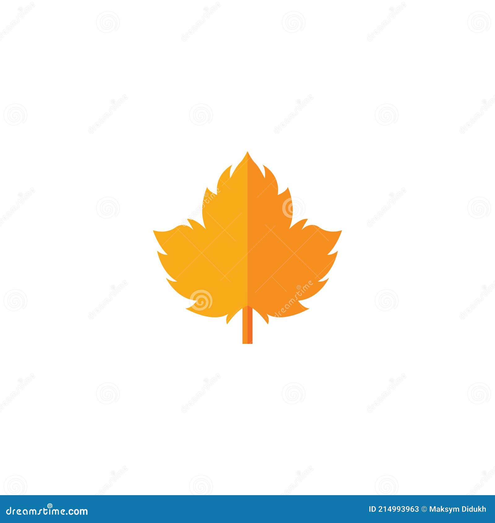 Yellow Maple Leaf . Isolated on White Stock Vector - Illustration of ...