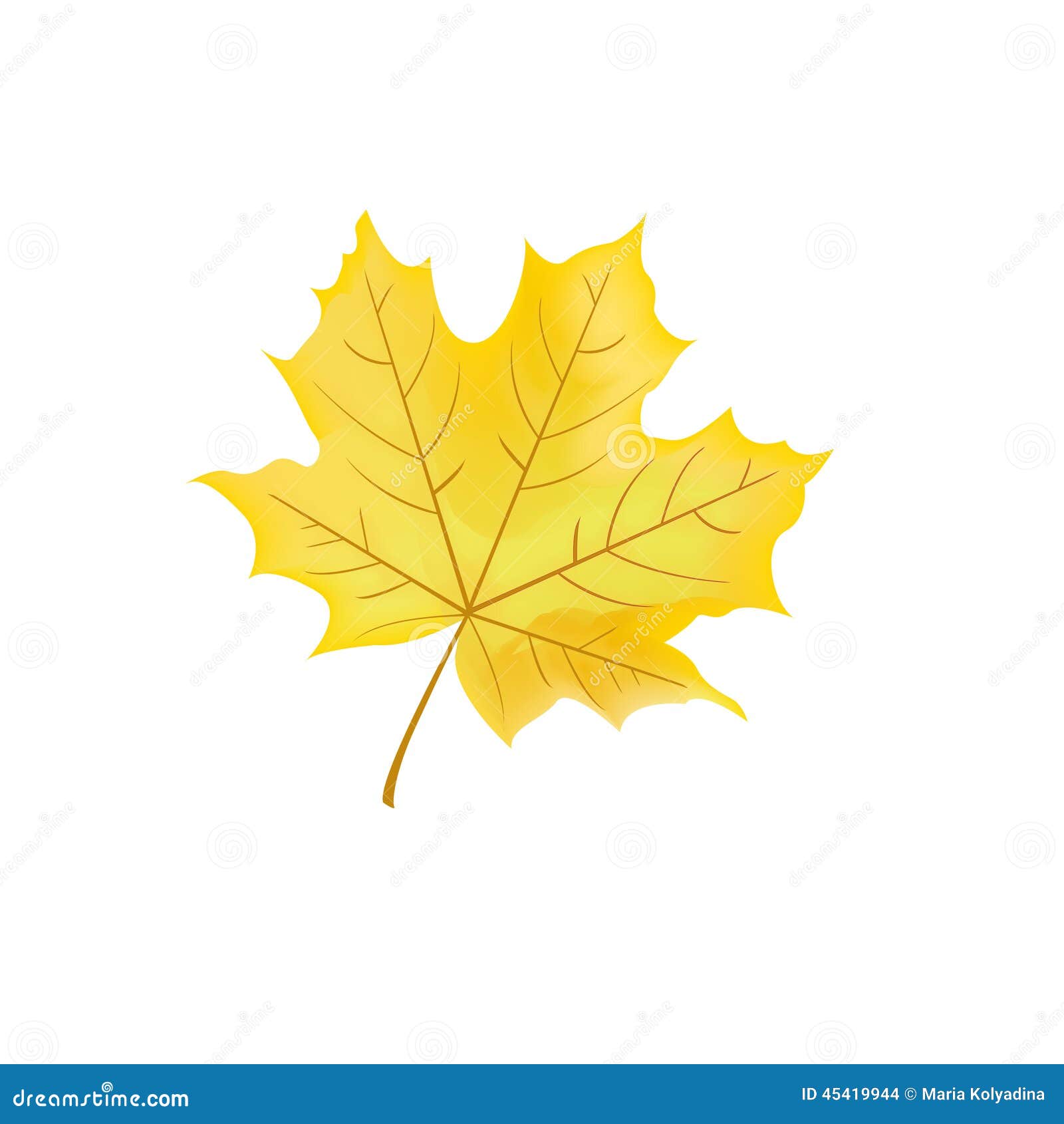 Yellow maple leaf stock vector. Illustration of green - 45419944