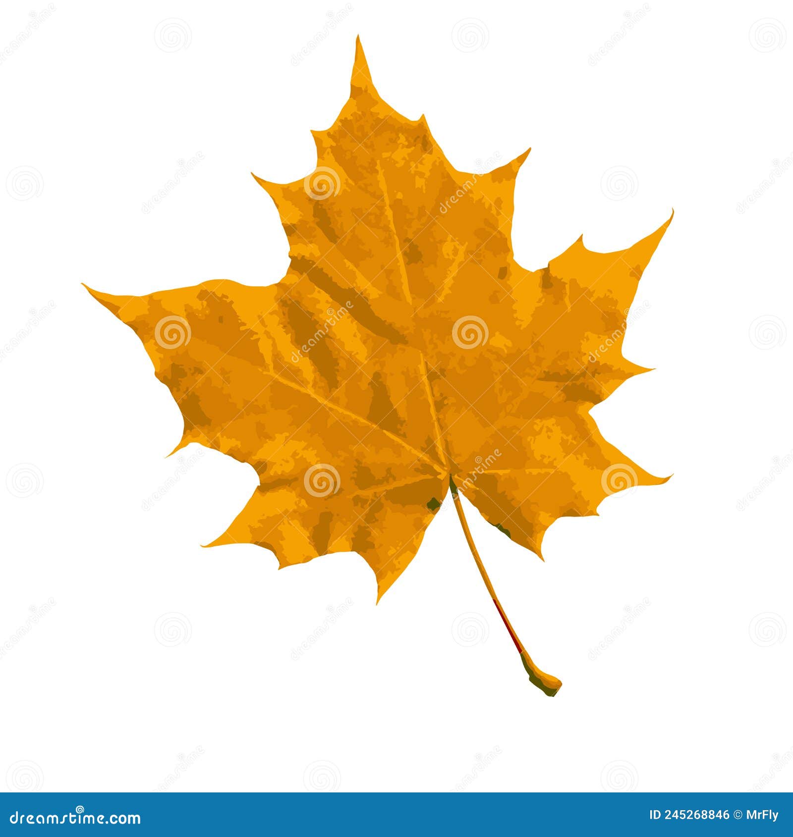 Yellow Maple Leaf, Natural Tree Leaf, Vector Illustration Stock Vector ...