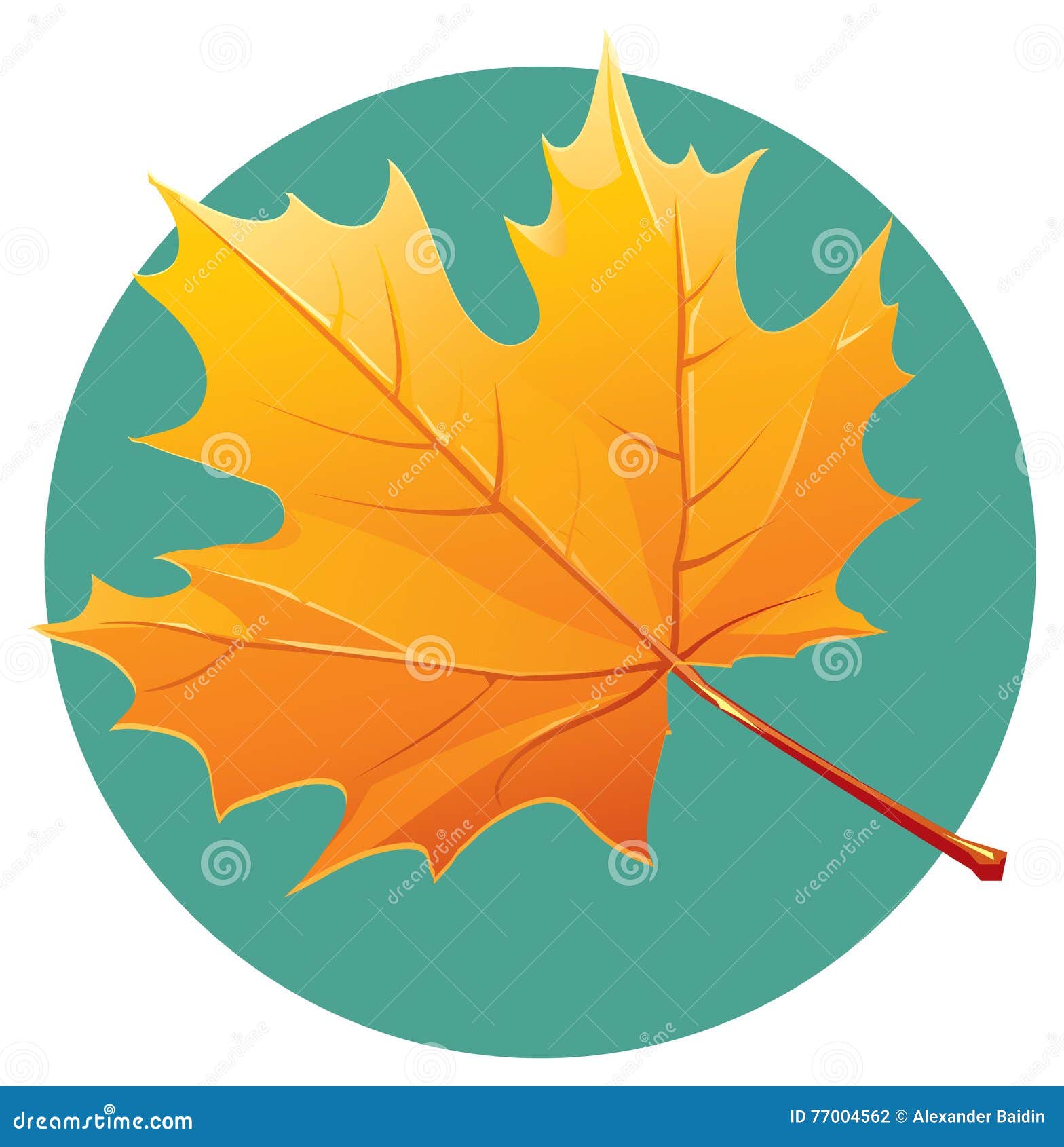 Yellow Maple Leaf Vector Illustration Stock Illustration - Illustration ...