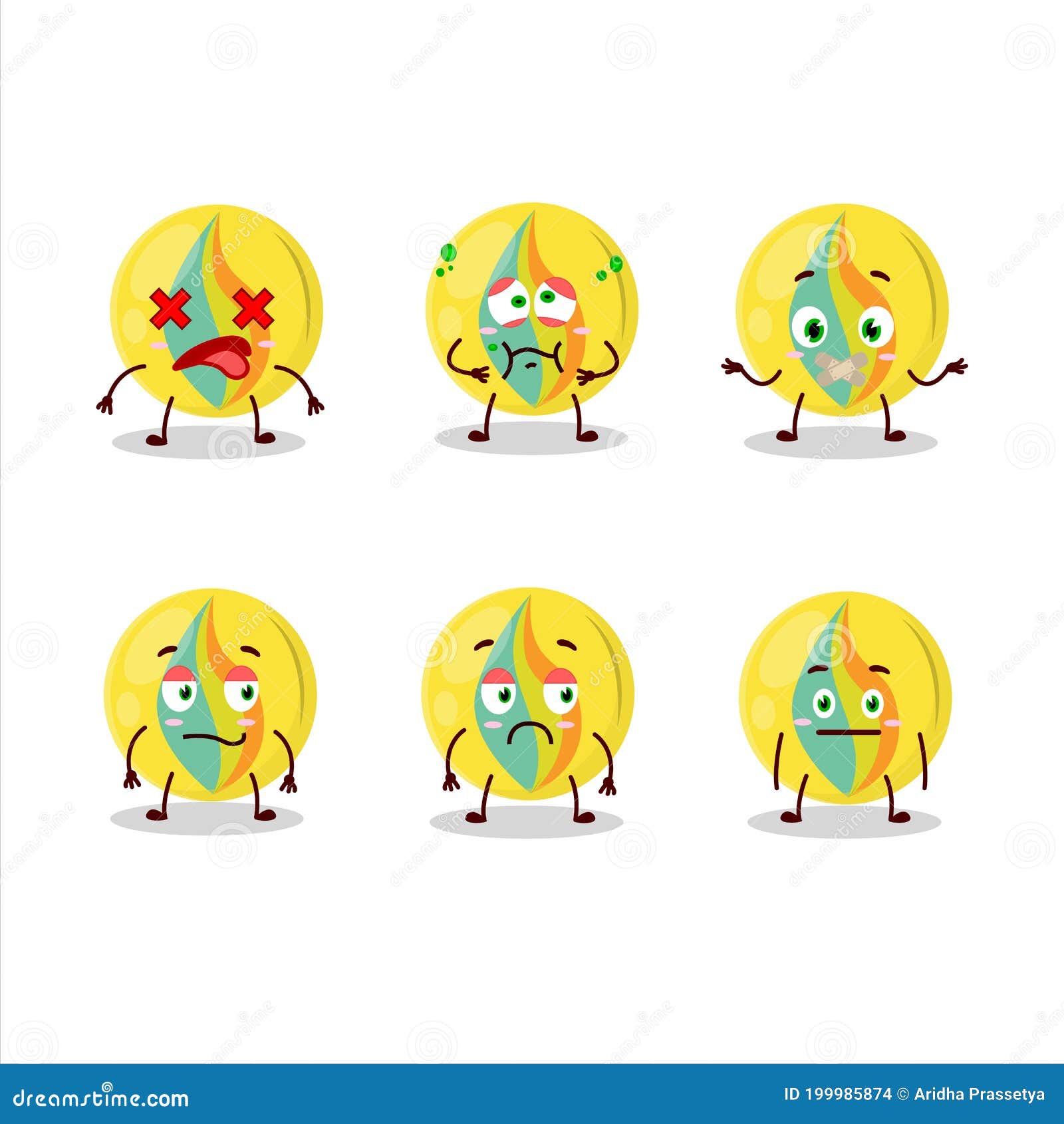 Yellow Marbles Cartoon Character with Nope Expression Stock Vector ...