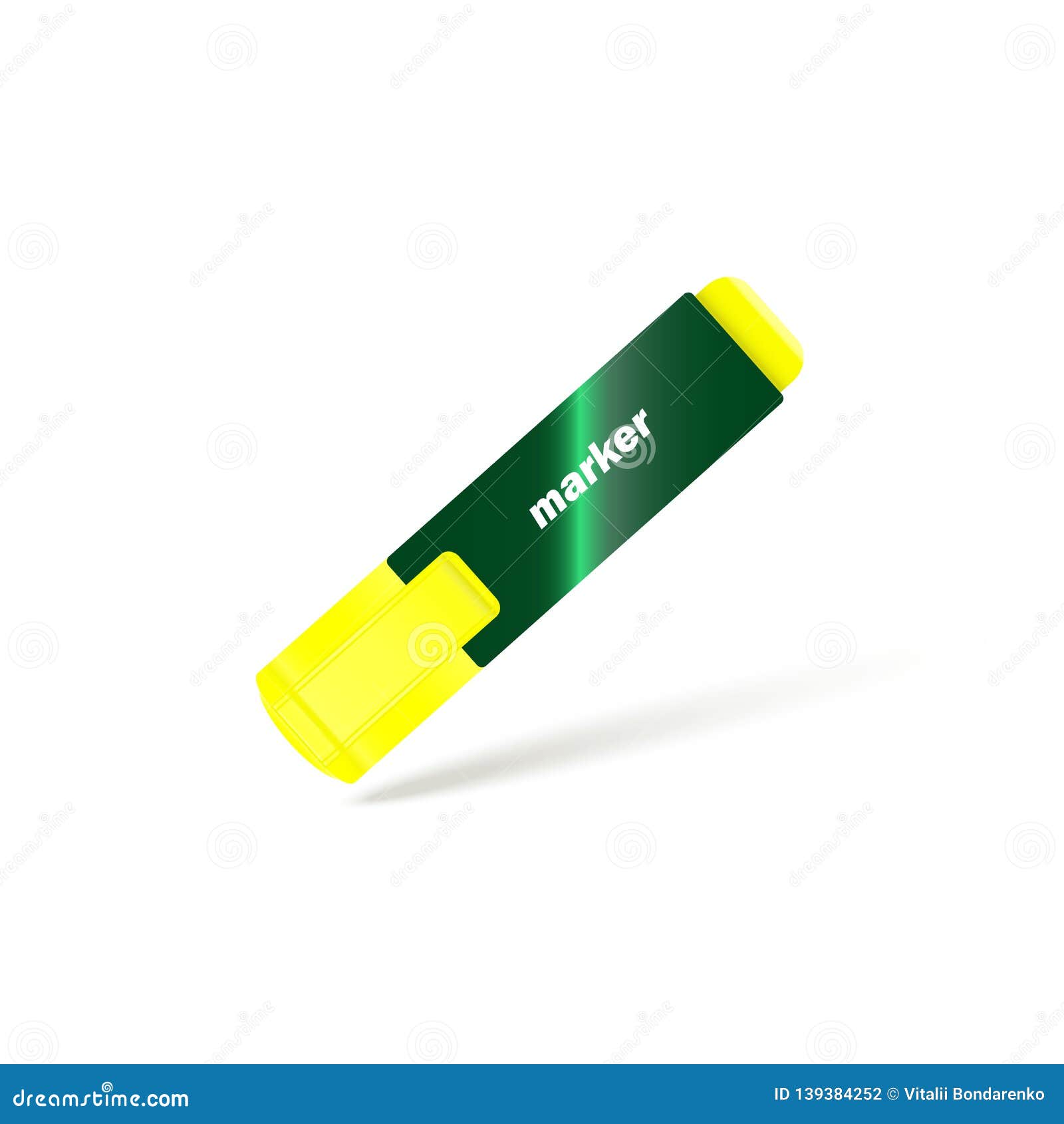 Yellow Marker. Vector Illustration. Stock Vector - Illustration of ...