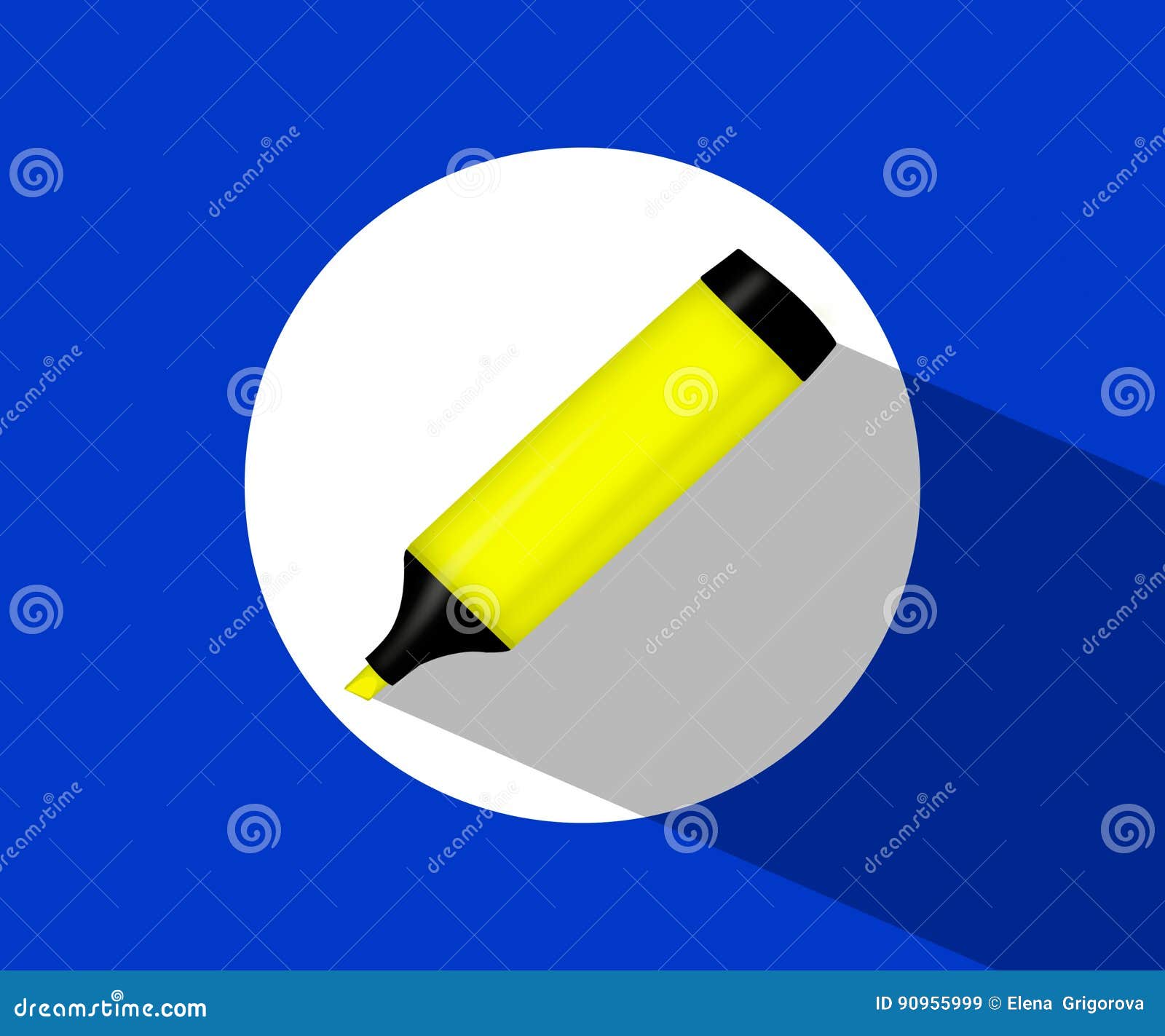 The Yellow Marker . Icon with a Yellow Marker Stock Illustration ...