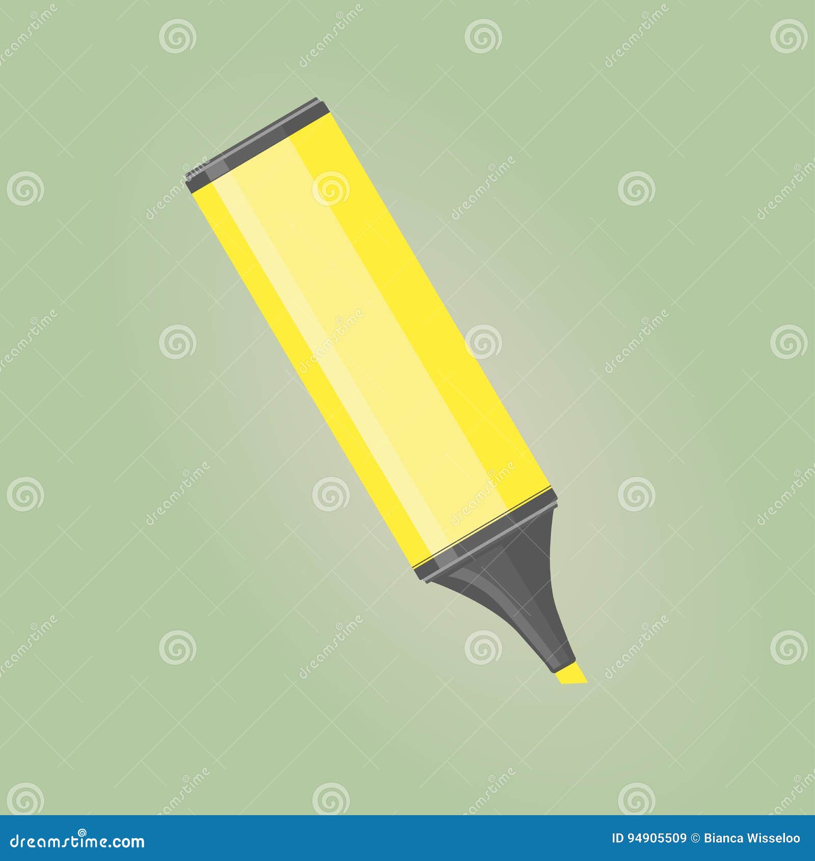 A yellow marker stock vector. Illustration of highlighter - 94905509