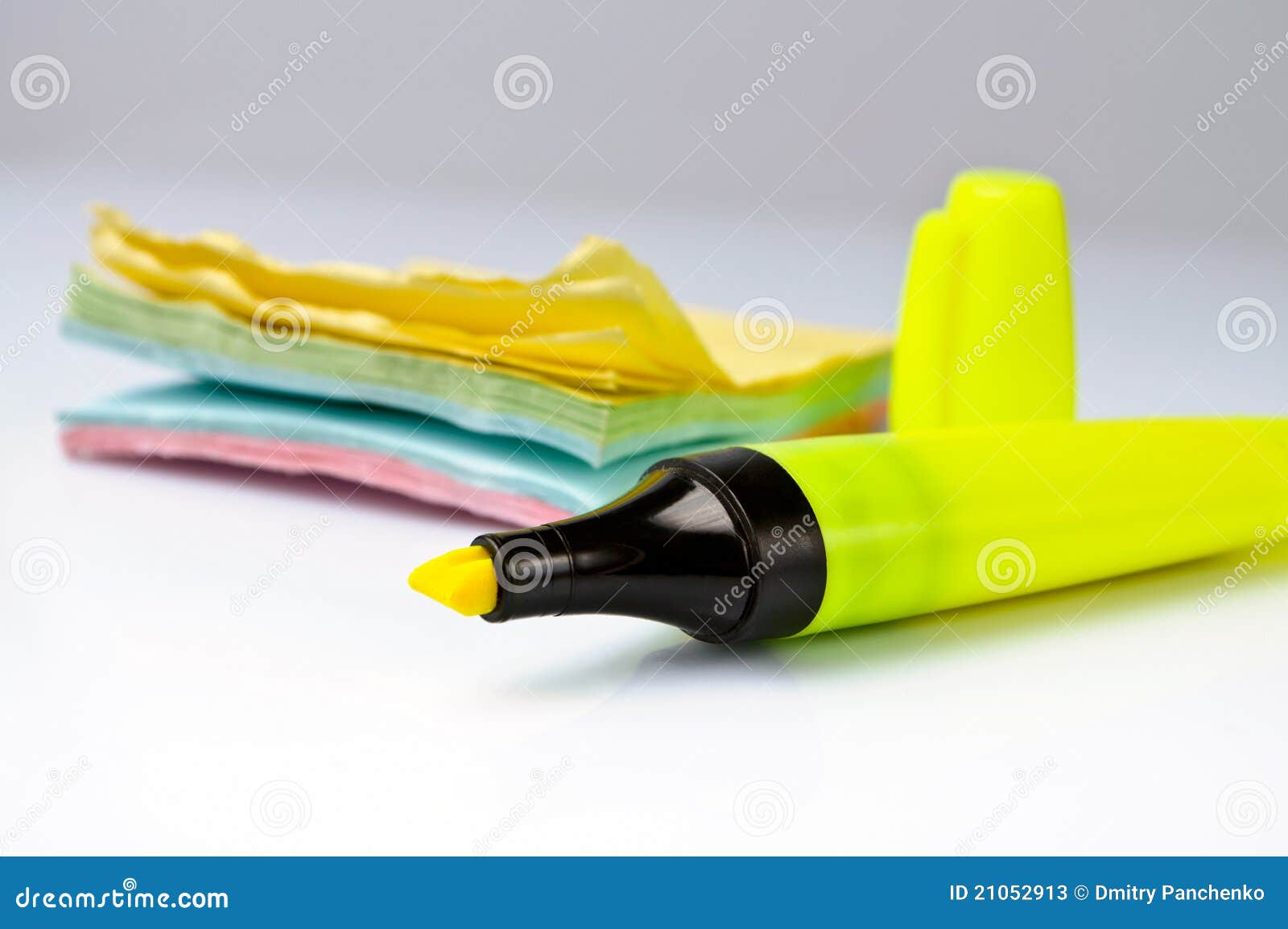 Yellow Marker with a Stickers Stock Image - Image of highlighter, paint ...