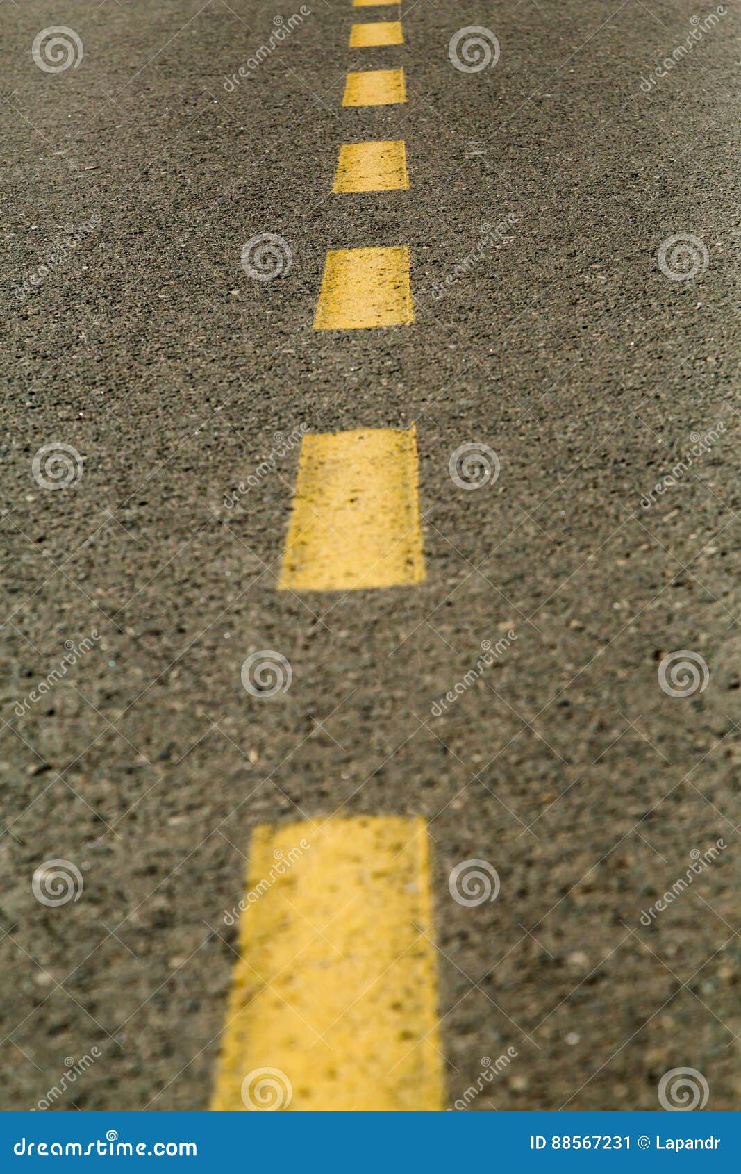 Yellow Marking on the Pavement Stock Image - Image of direction, line ...