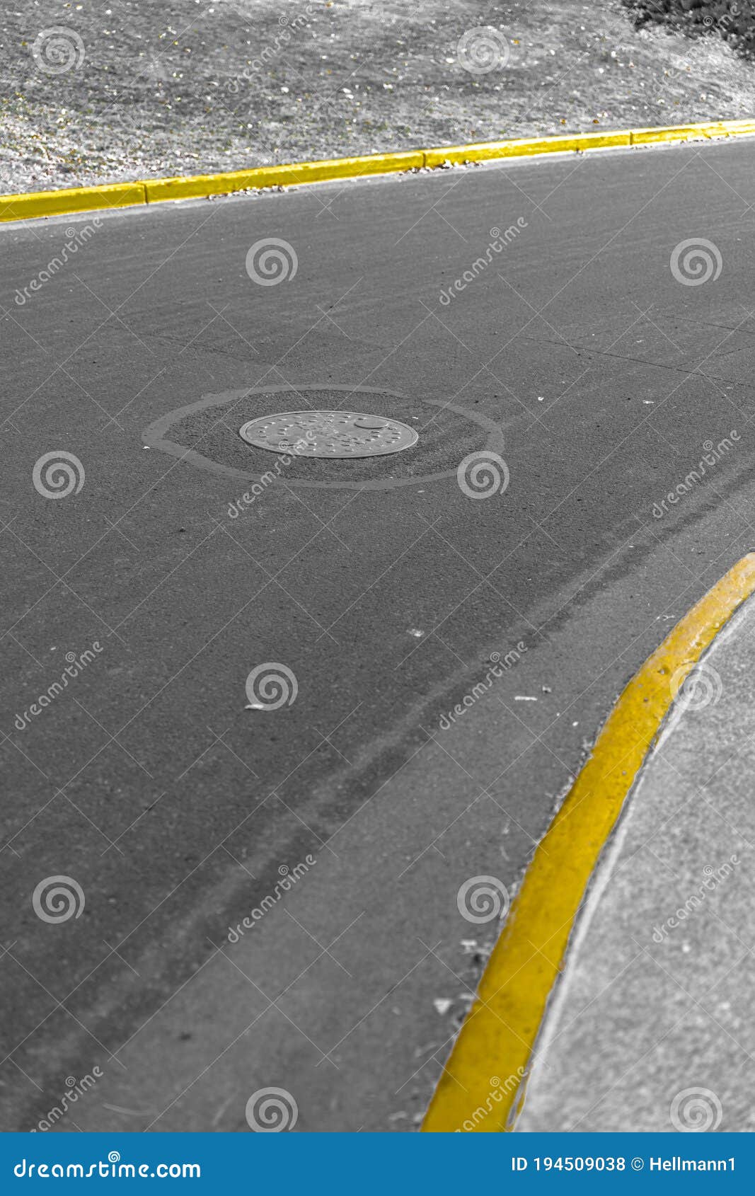 Yellow Street Markings stock photo. Image of green, city - 194509038