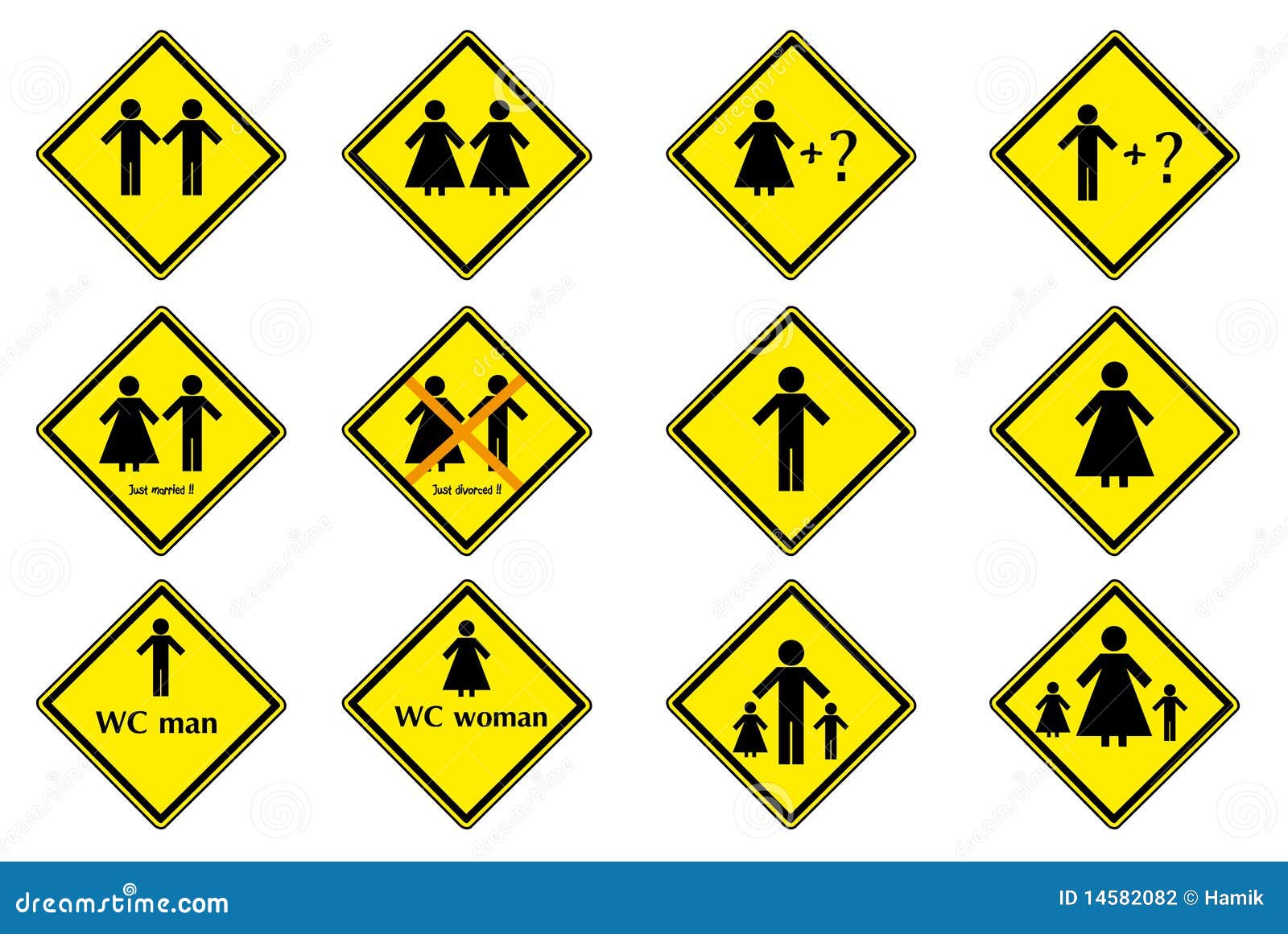 Yellow marks stock vector. Illustration of female, couple - 14582082