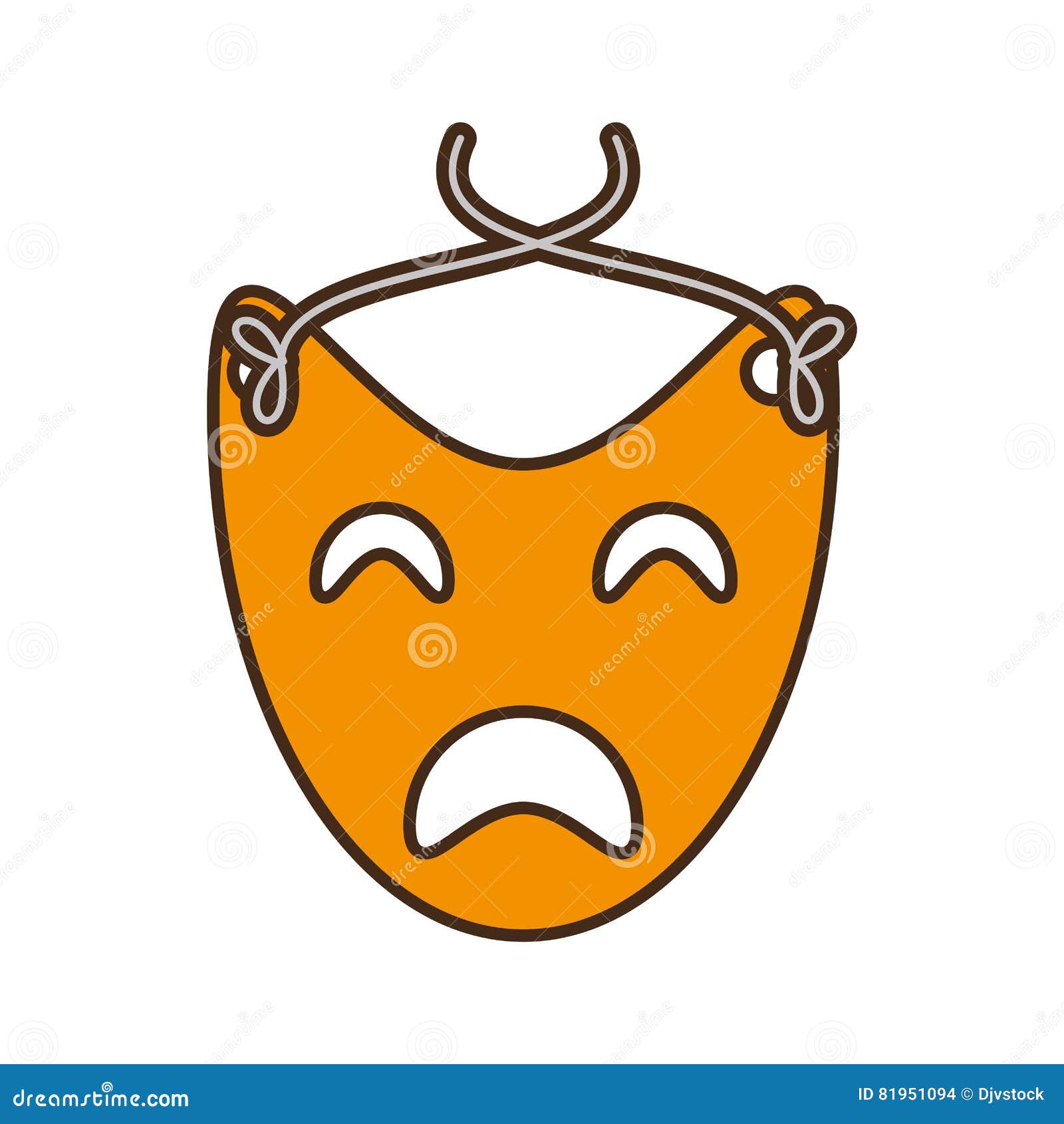 Yellow Mask Sad Theater Graphic Stock Vector - Illustration of sadness ...