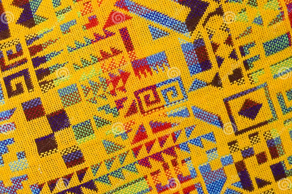 Yellow Mayan Pattern stock photo. Image of line, clothes - 7481320