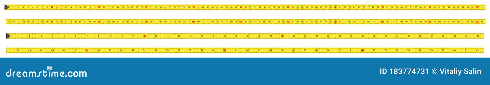 Yellow Measure Tape Centimeter And Inch Dual Scale Ruler Measuring