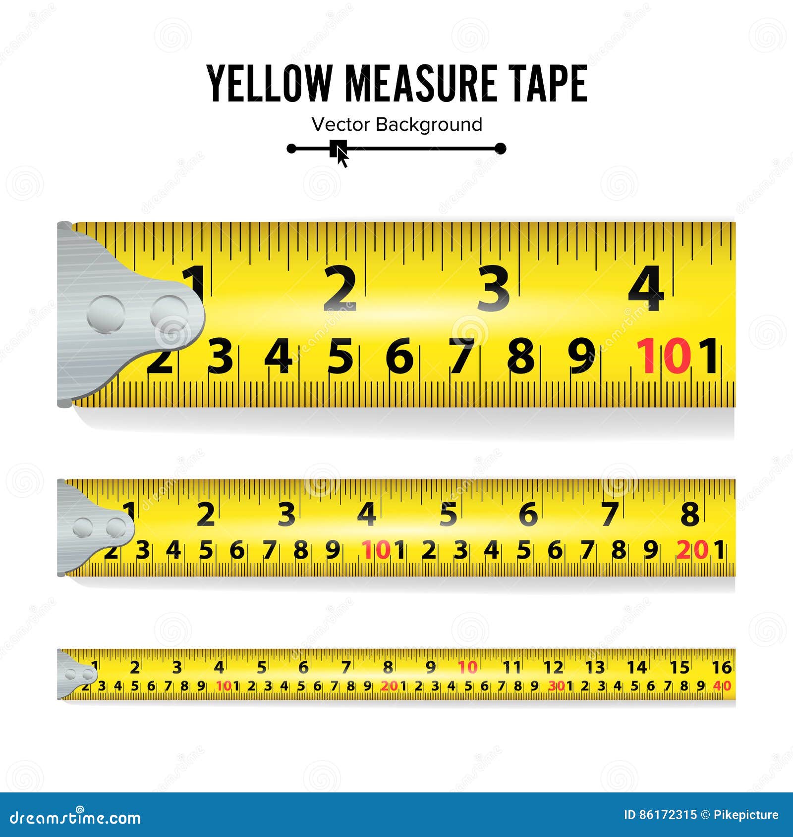Yellow Measure Ruler Meter Vector Tape Metric Centimeter Illustration ...