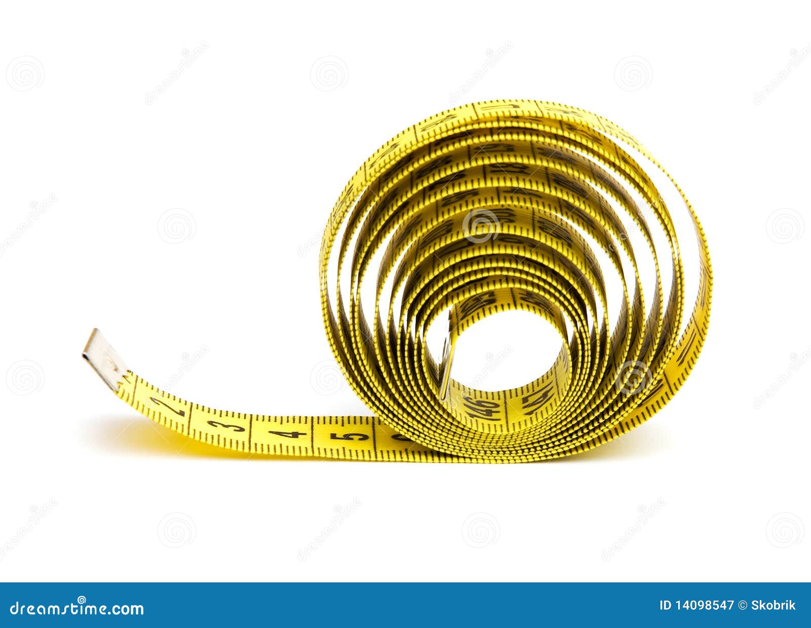 Yellow measuring tape stock image. Image of length, measurement - 14098547