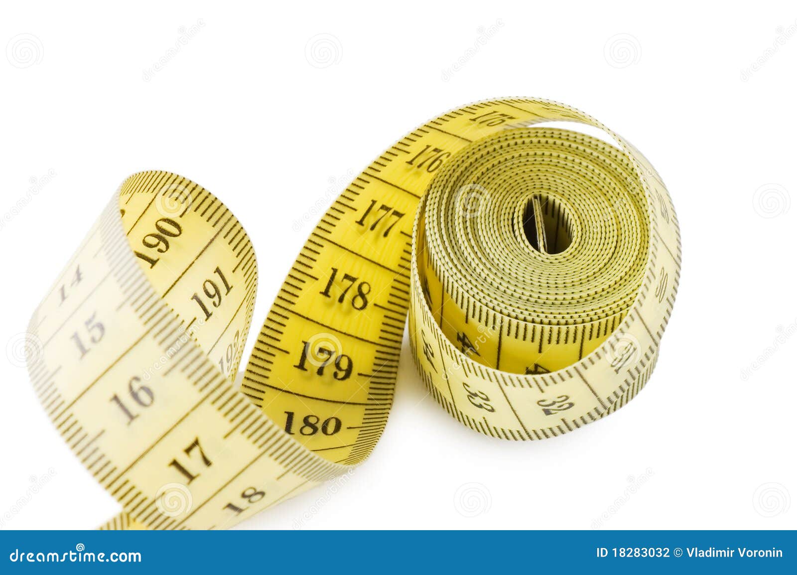 Yellow Measuring Tape Isolated Stock Photo - Image of inch, tape: 18283032