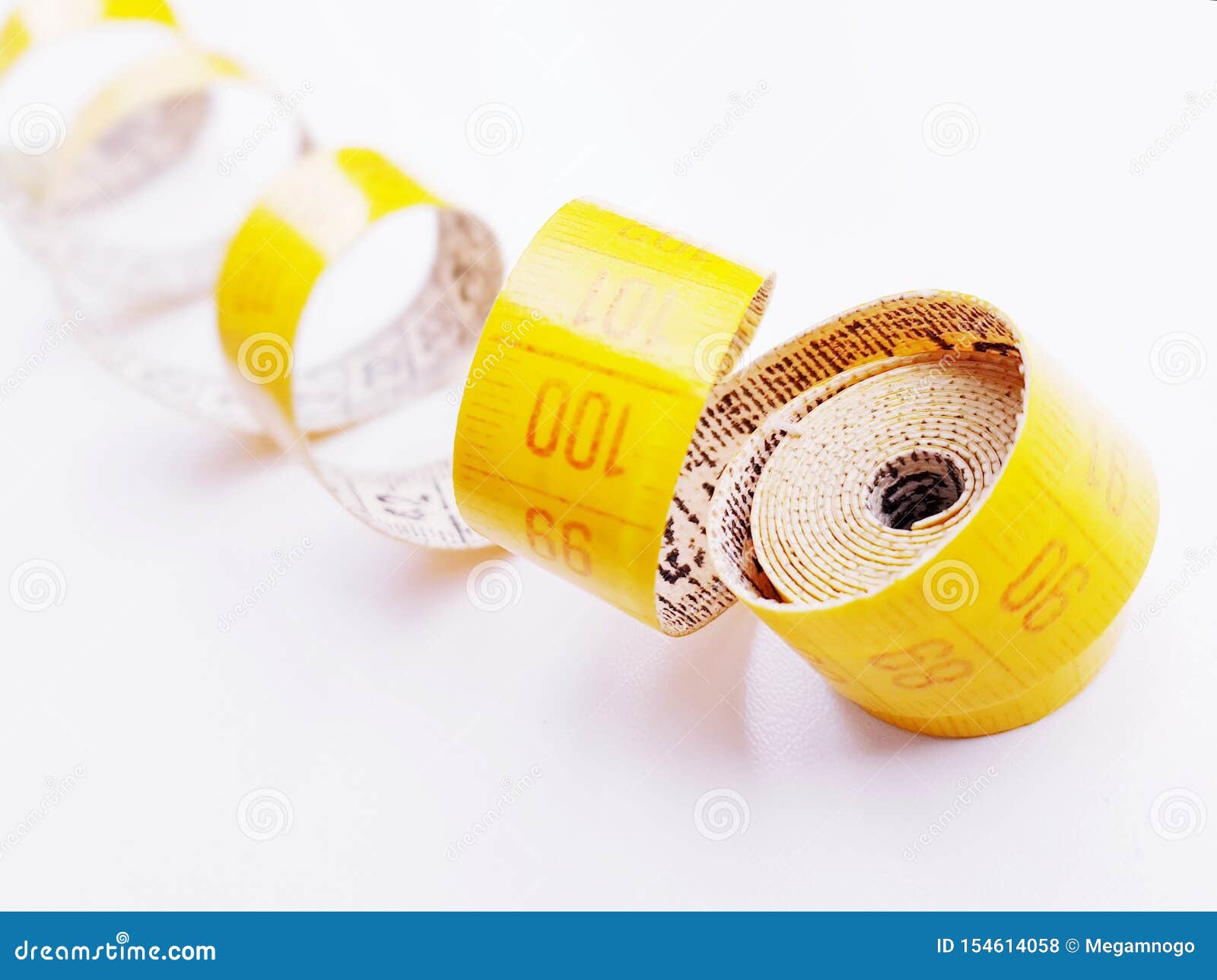 Yellow Measuring Tape Isolated on White Background Stock Photo - Image ...