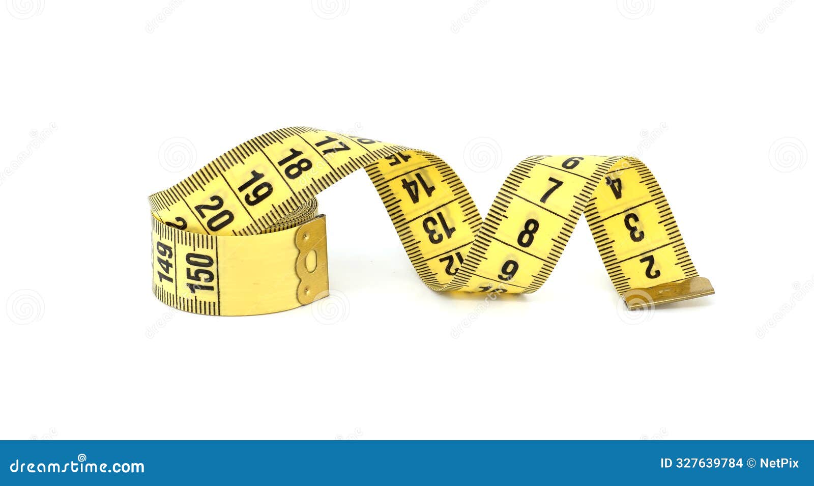 Yellow Measuring Tape Isolated on White Background Stock Photo - Image ...