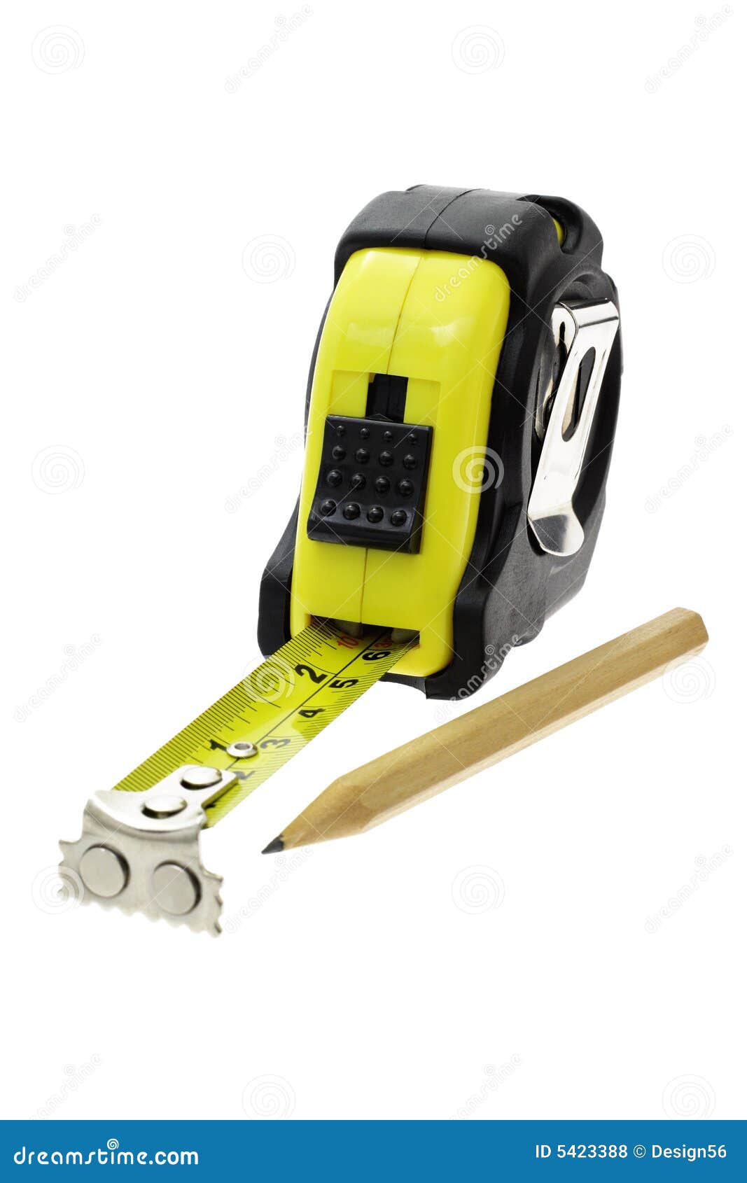 Yellow Measuring Tape and Pencil Stock Photo - Image of meter, ruler ...