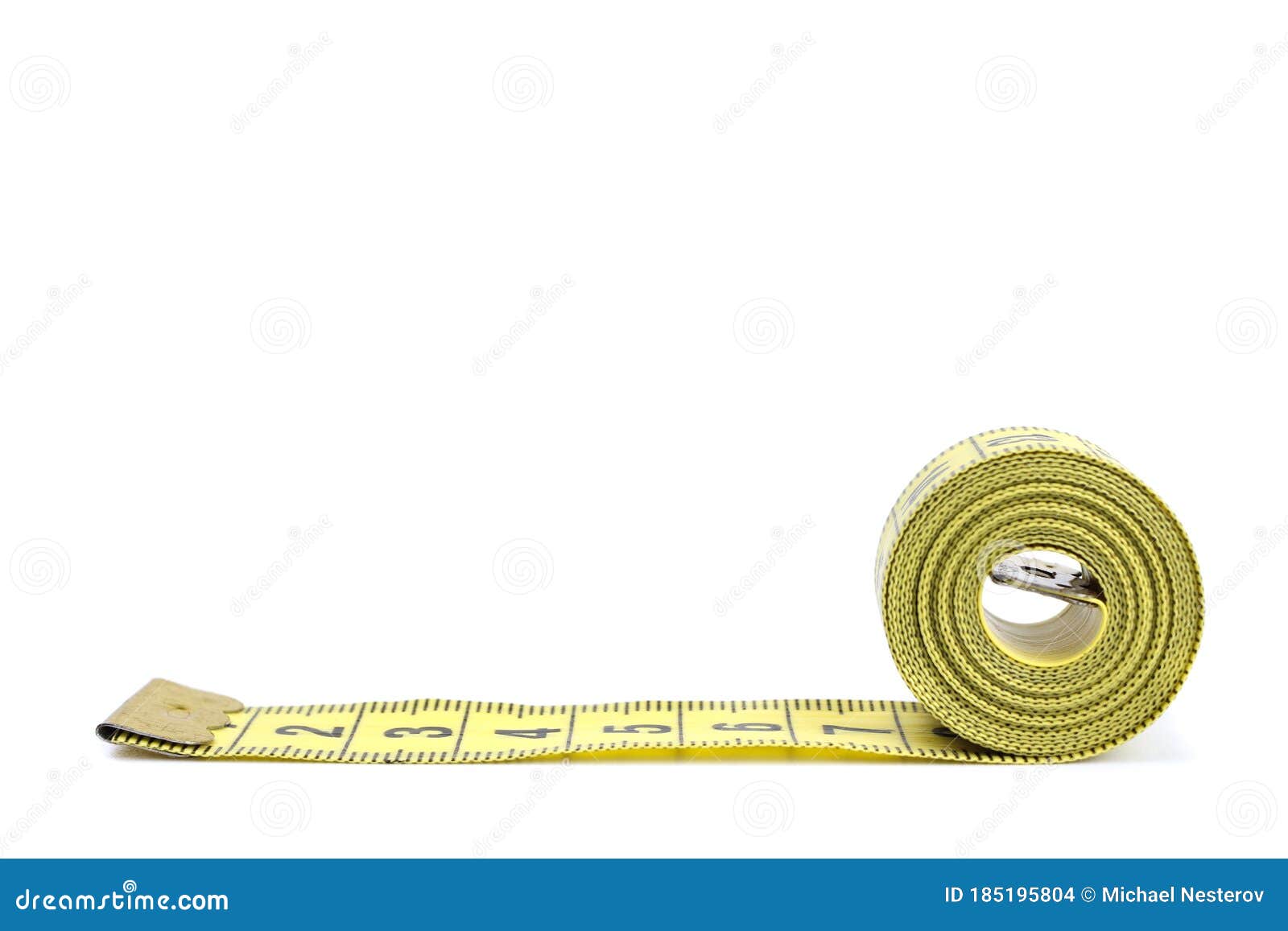 Yellow Measuring Tape Twisted, Isolated on a White Background Stock ...