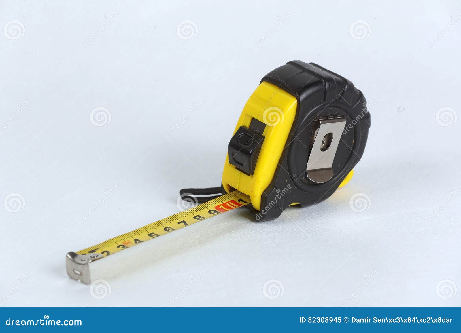Yellow Measuring tool stock image. Image of worker, centimeters - 82308945