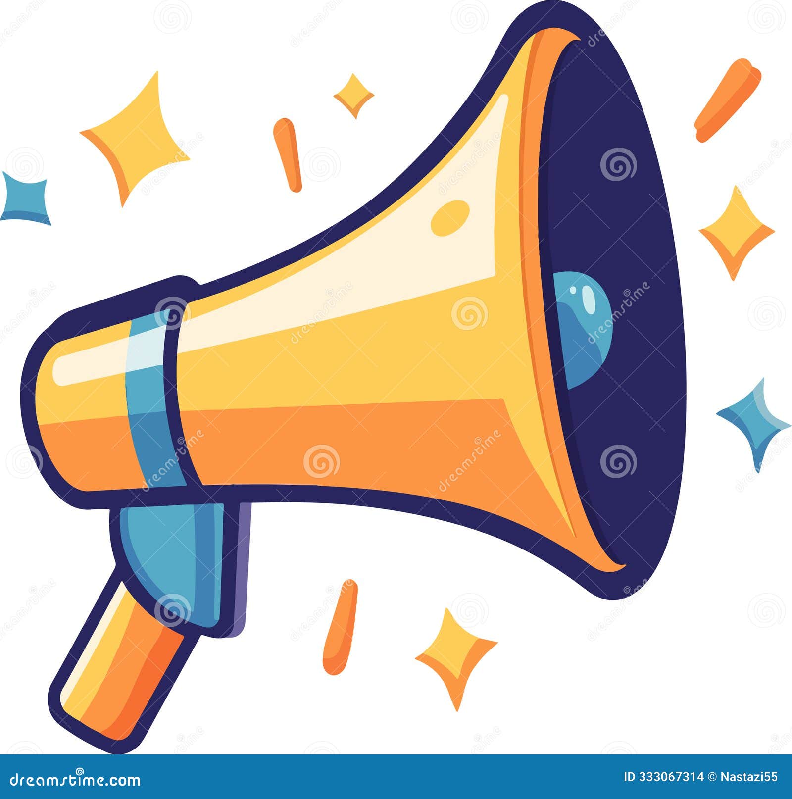 Yellow Megaphone Isolated on White Stock Illustration - Illustration of ...