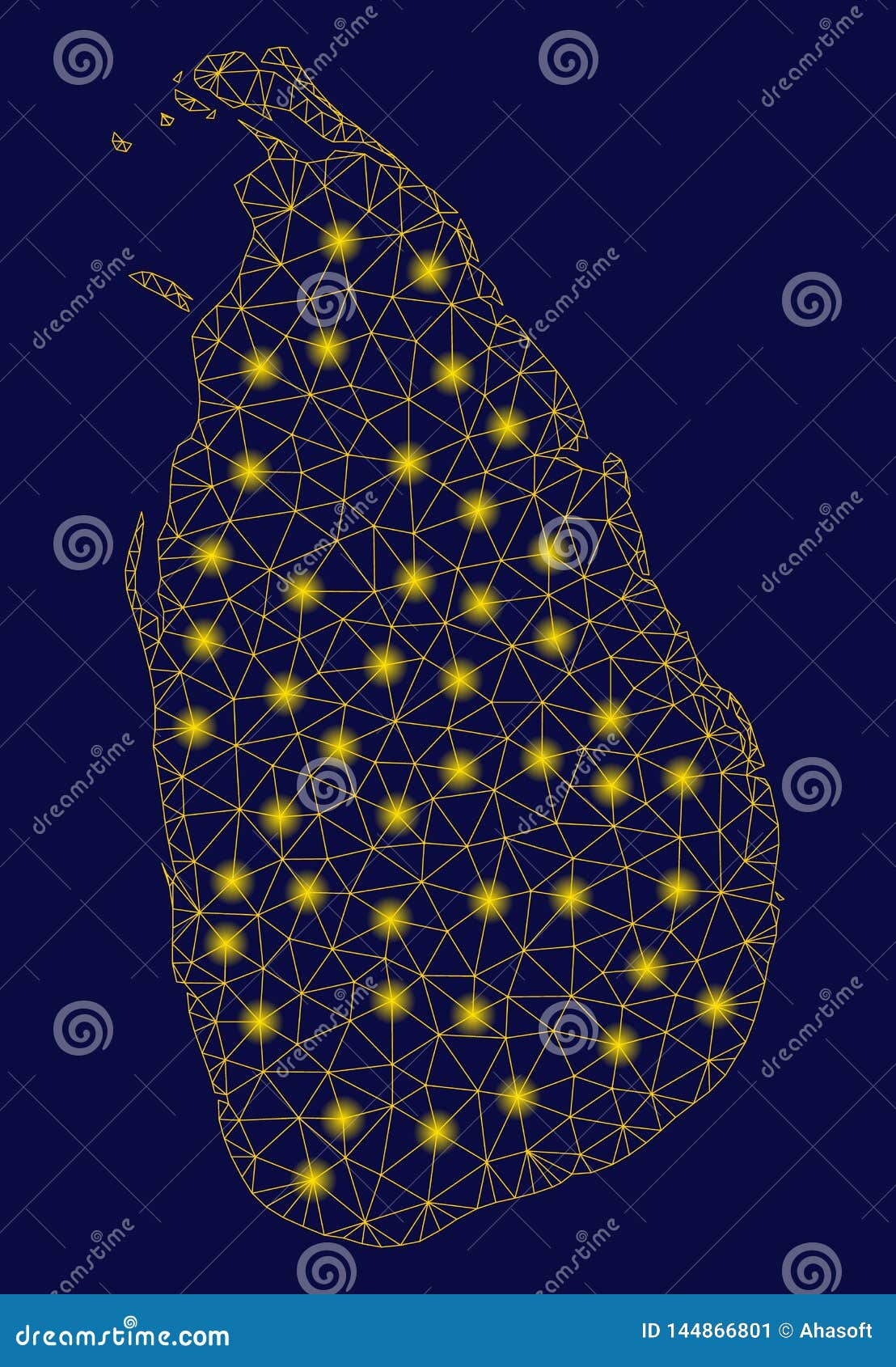Yellow Mesh 2D Sri Lanka Island Map with Light Spots Stock Vector ... Yellow Mesh 2D Sri Lanka Island Map with Light Spots Stock Vector ...