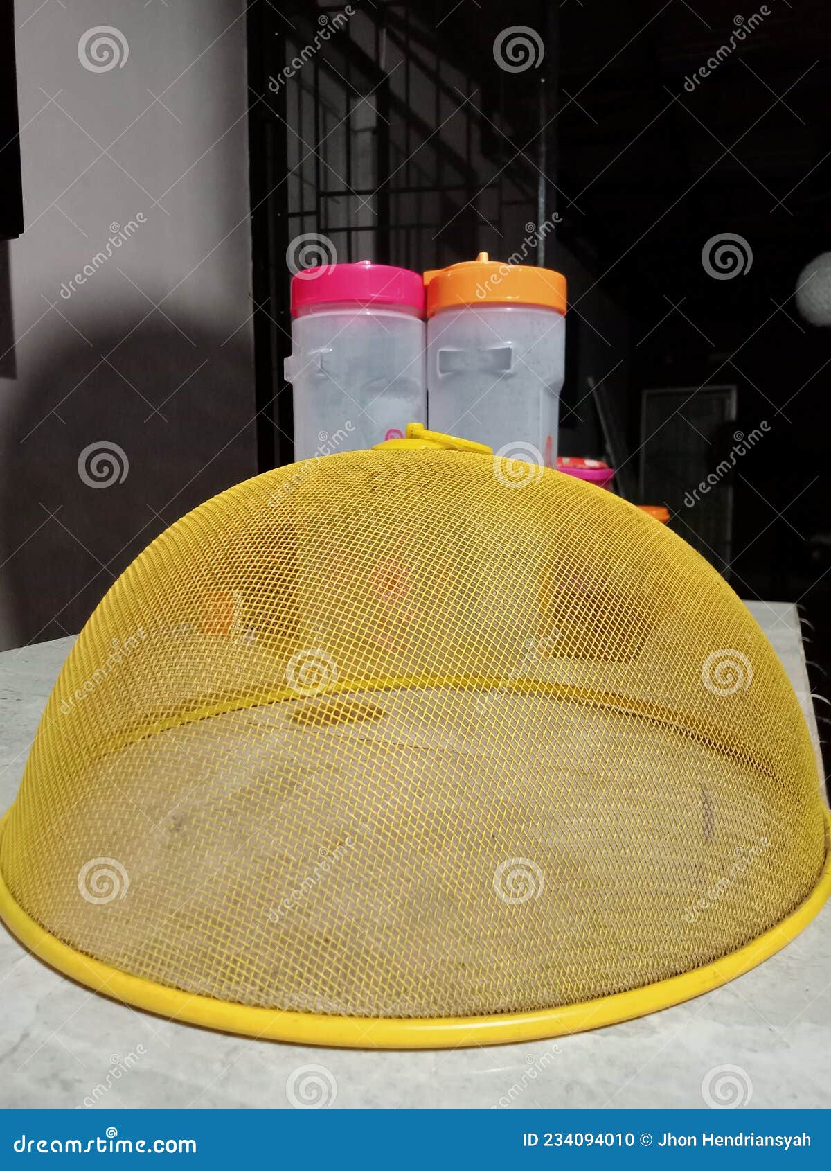 Yellow Mesh of Food Protector Stock Photo - Image of container, clean ...
