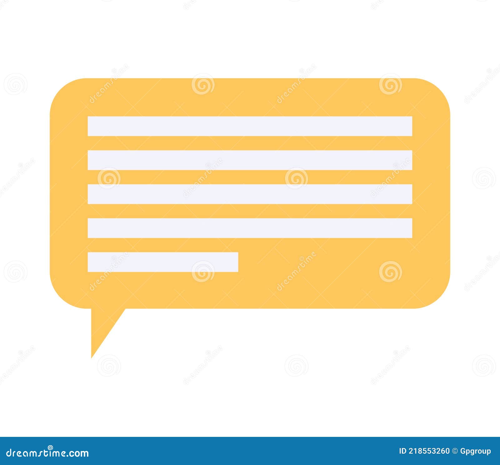 Yellow message bubble stock vector. Illustration of design - 218553260