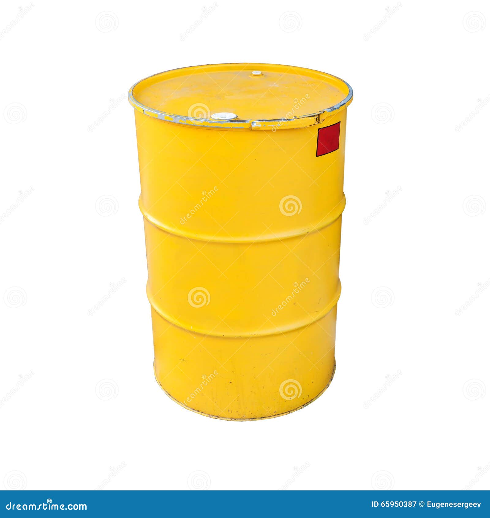 Yellow Metal Barrel Isolated on White Stock Image - Image of object ...