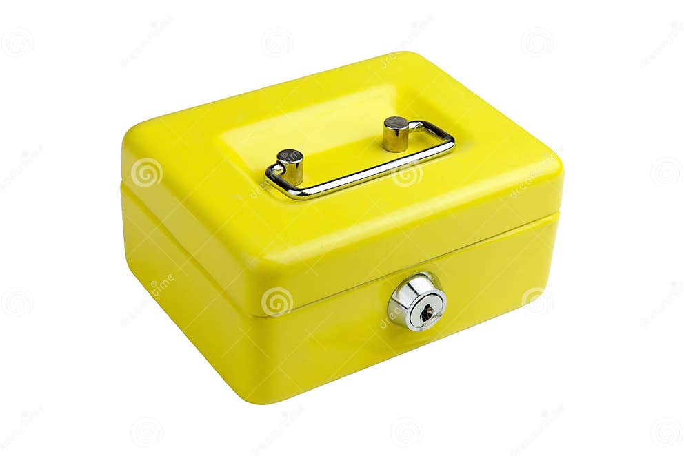 Yellow metal box stock photo. Image of white, isolated - 29440582