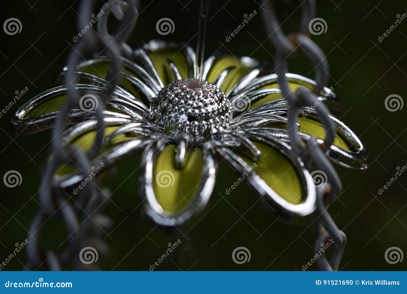 Yellow Metal Flower in Chains Stock Photo - Image of chains, metal ...