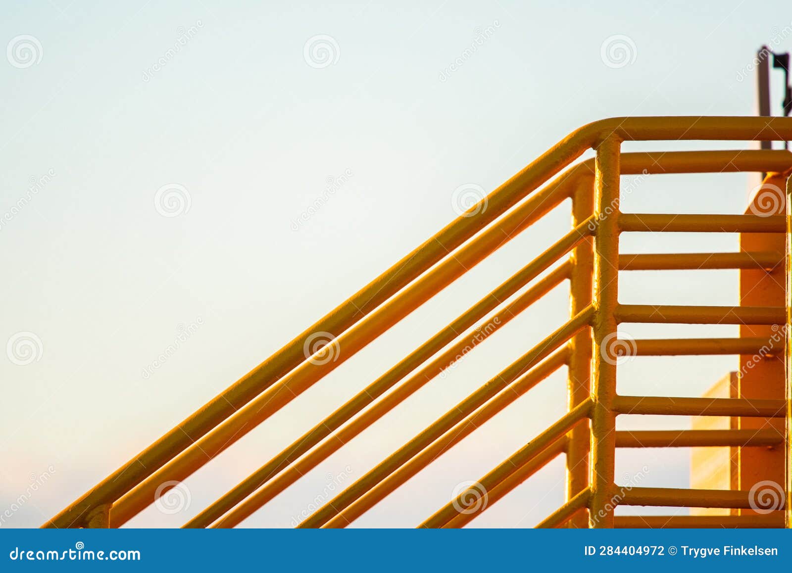 Yellow Metal Hand Railings on a Ferry.. Stock Photo - Image of ...