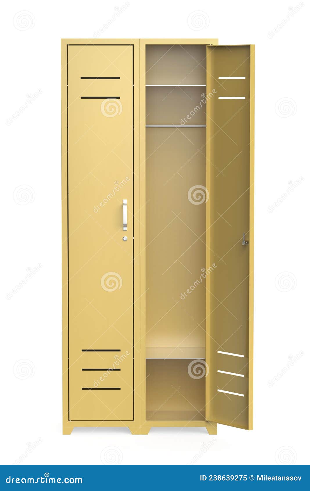 Yellow metal lockers stock image. Illustration of closet - 238639275