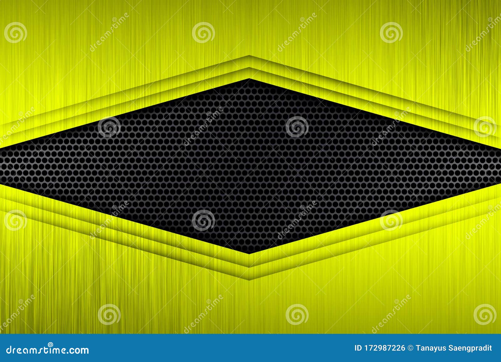 Yellow Metal Plate and Black Mesh Stock Illustration - Illustration of ...