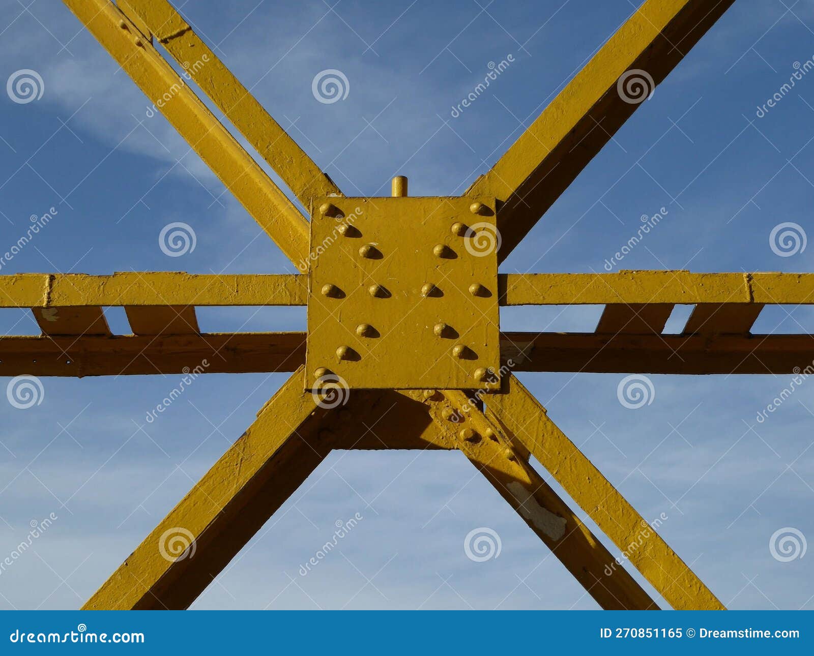 Yellow Metal Poles Compound Against Blue Sky Stock Image - Image of ...