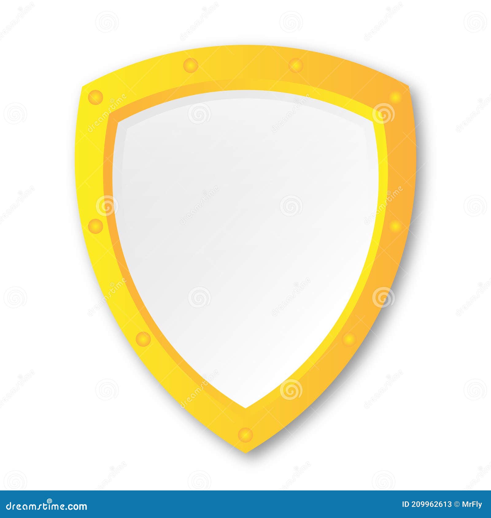 Yellow Metal Protection Shield, Vector Illustration Stock Vector ...